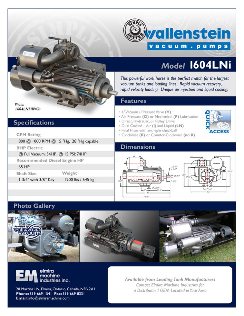 1604 LN Series – Elmira Machine Industries Inc